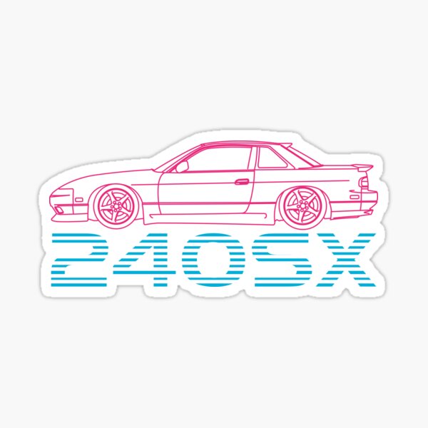 "Nissan 240sx Coupe" Sticker for Sale by MagnumopusGold | Redbubble