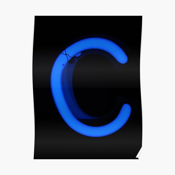 Póster «Fotografía del alfabeto de la letra C en neón azul» de ...