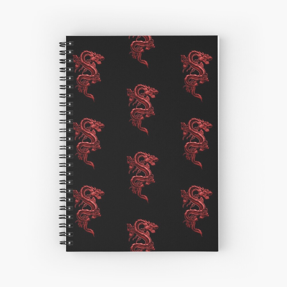 "Asian Red Dragon Pattern" Spiral Notebook for Sale by HavenDesign ...