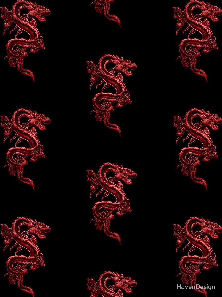 "Asian Red Dragon Pattern" Drawstring Bag for Sale by HavenDesign ...