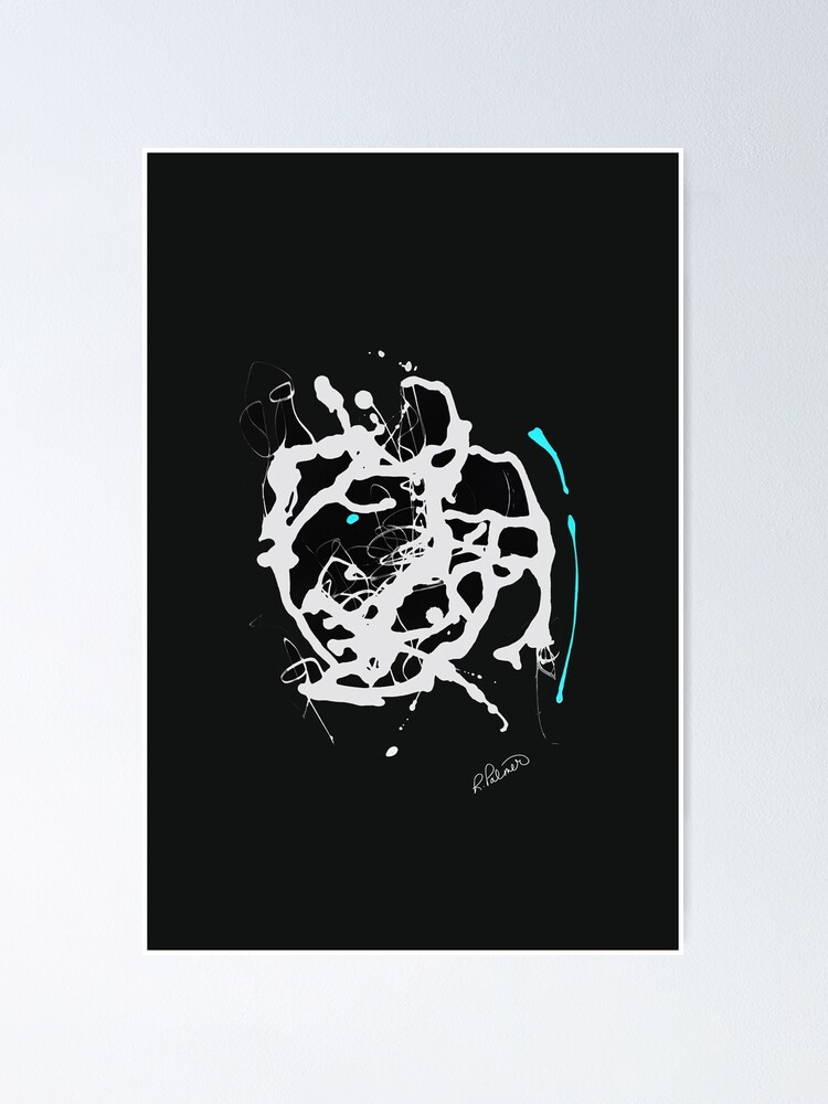 "White Paint Spatter With Turquoise" Poster by RuthPalmer | Redbubble