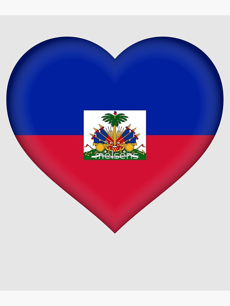 "I Love Haiti Design | Haitian Flag Heart Outfit" Poster for Sale by ...
