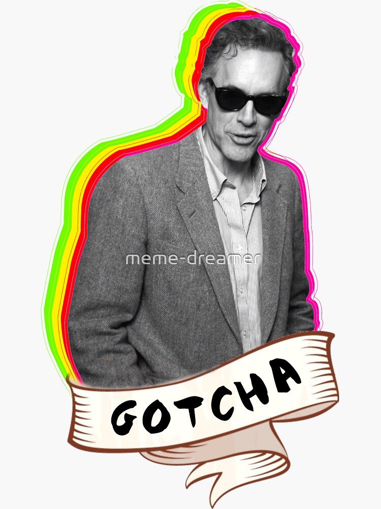 "JBP in glasses Ha Gotcha" Sticker for Sale by meme-dreamer | Redbubble