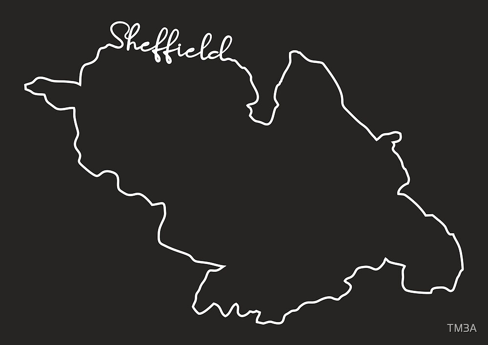 "Copy of Sheffield Outline - White" by TM3A | Redbubble