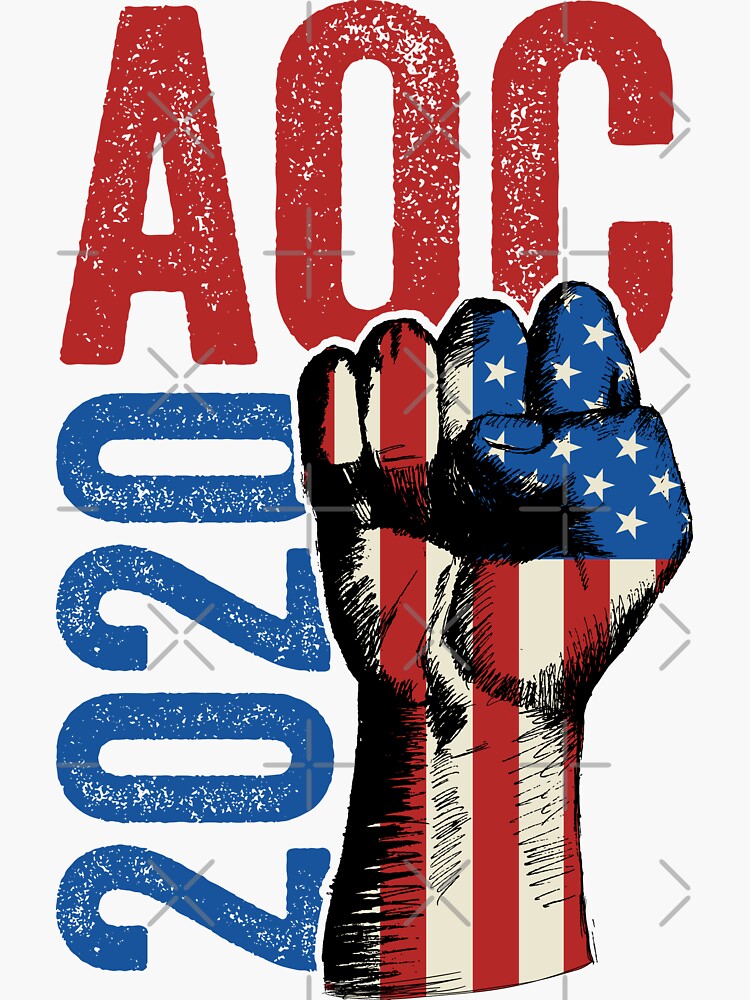 "AOC for President Alexandria Ocasio-Cortez 2020 Election" Sticker for ...