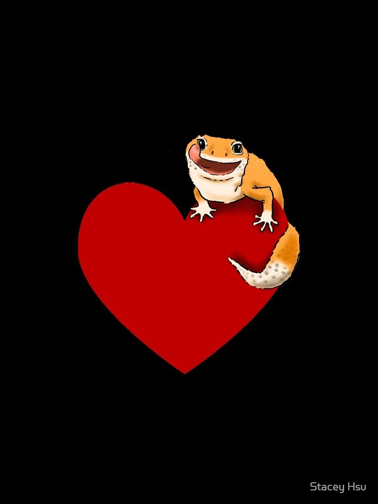 "Leopard Gecko on Red Heart, Leopard Gecko Lover, Leopard Gecko Licking ...