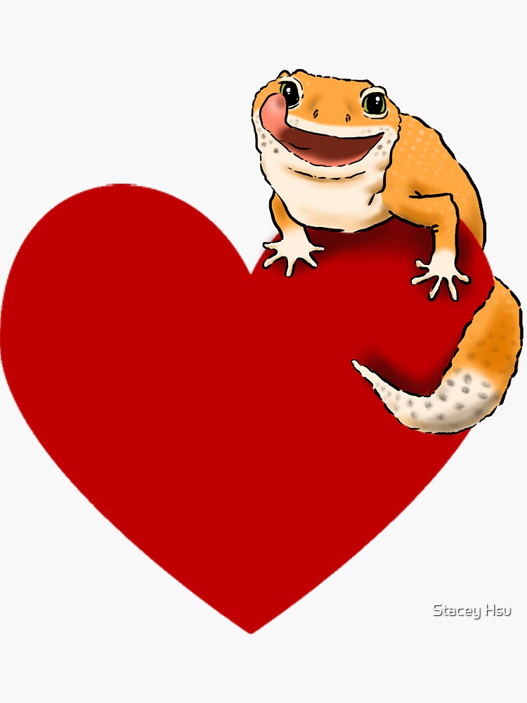 "Leopard Gecko on Red Heart, Leopard Gecko Lover, Leopard Gecko Licking ...