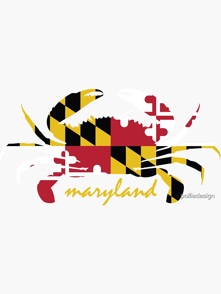 "Maryland Crab Script" Sticker by polliadesign | Redbubble