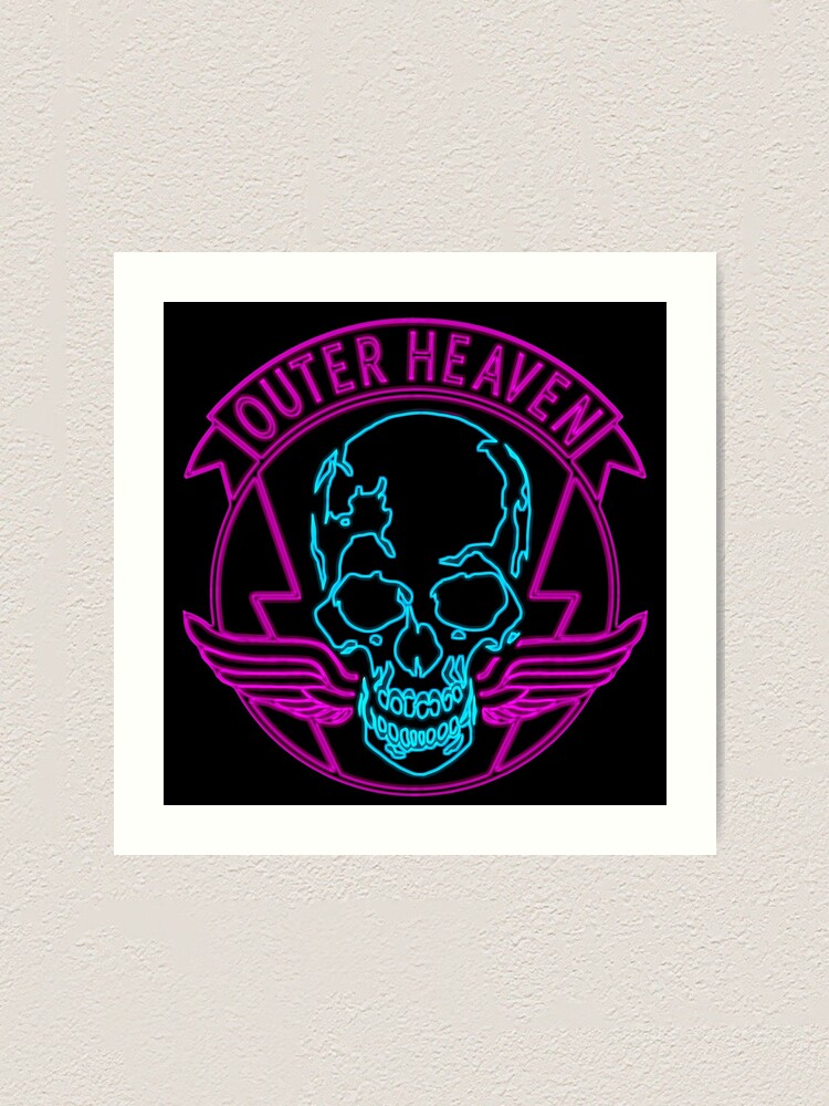 "-GAMING- Outer Heaven Neon Logo" Art Print by ShimadaSan | Redbubble