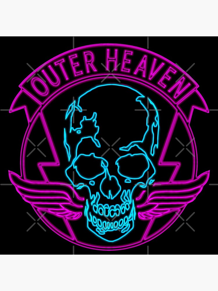 "-GAMING- Outer Heaven Neon Logo" Art Print by ShimadaSan | Redbubble