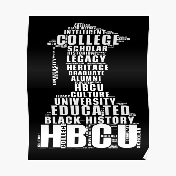 "HBCU College University Graduate Word Art (white)" Poster for Sale by ...