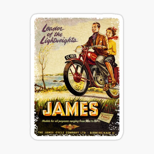 "James Motorcycles England" Sticker by Centuryvault | Redbubble