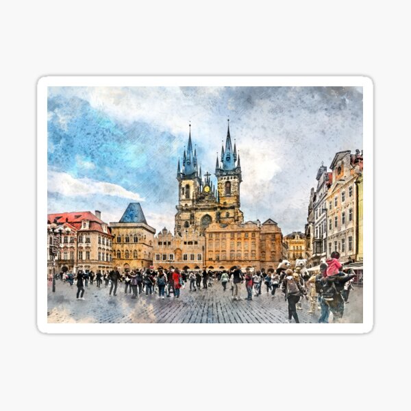 "Praha city art #praha #prague" Sticker for Sale by JBJart | Redbubble