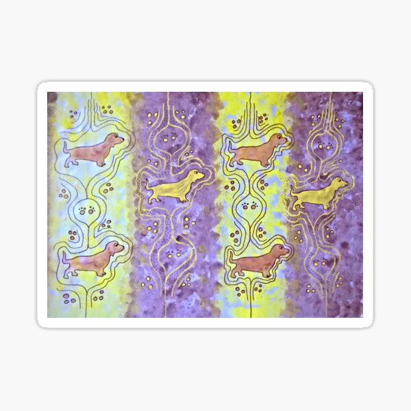 "Seamless pattern with brown and yellow dogs " Sticker by Maltez ...