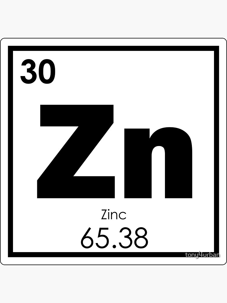 "Zinc chemical element" Sticker for Sale by tony4urban | Redbubble