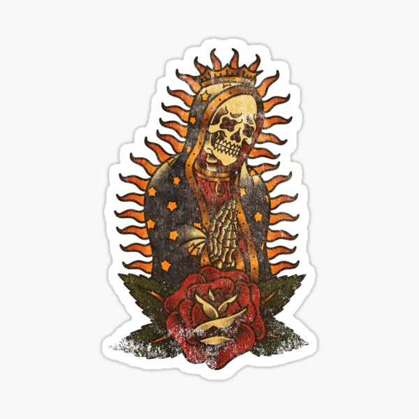 "Salty-Dog American Traditional Santa Muerte" Sticker for Sale by salty ...