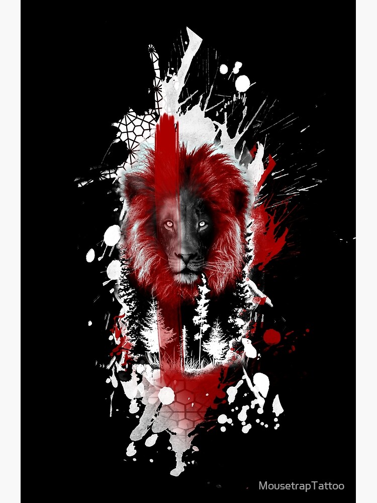 "Blood Lion" Art Print by MousetrapTattoo | Redbubble