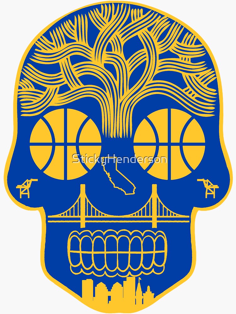 "Golden State Sugar Skull" Sticker for Sale by StickyHenderson | Redbubble