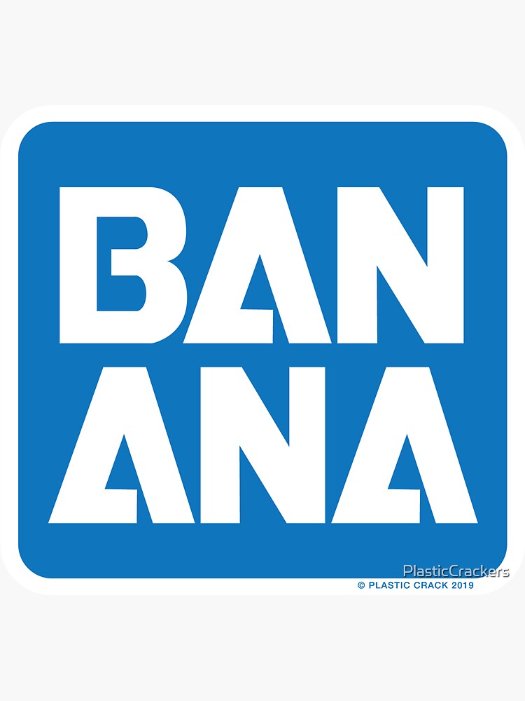 "Bandai Logo Parody T-Shirt (Blue outlined version)" Sticker for Sale ...