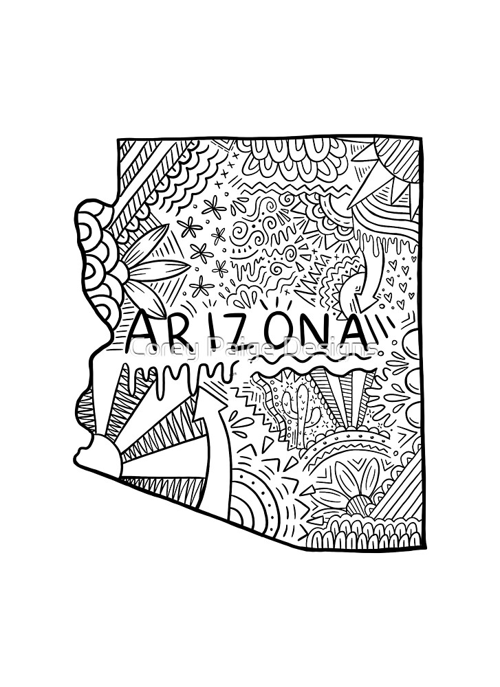 "Arizona State Doodle" by Corey Paige Designs | Redbubble