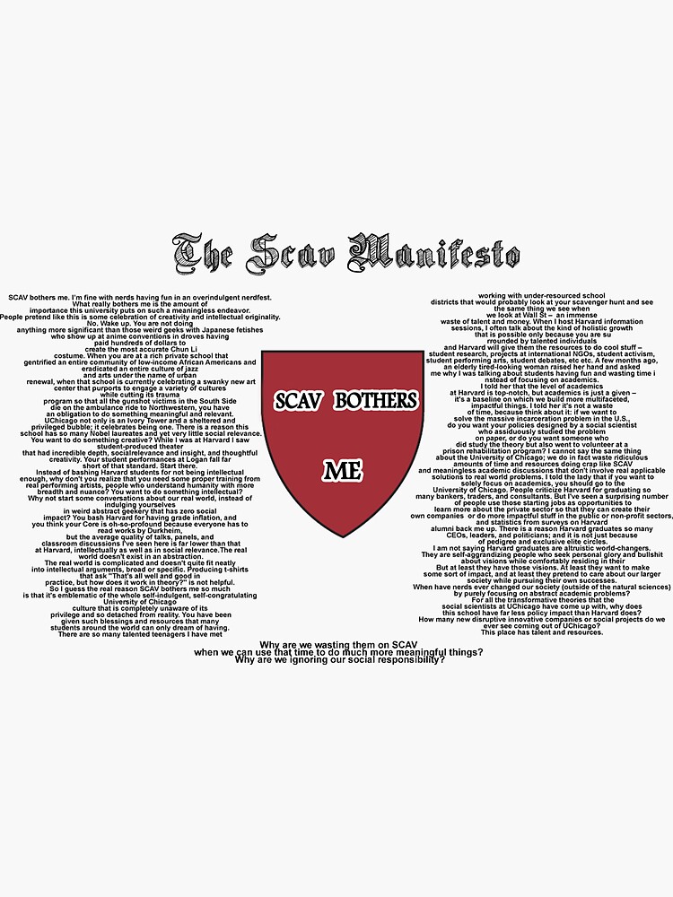 "The Scav Manifesto" Sticker for Sale by tojustbe | Redbubble