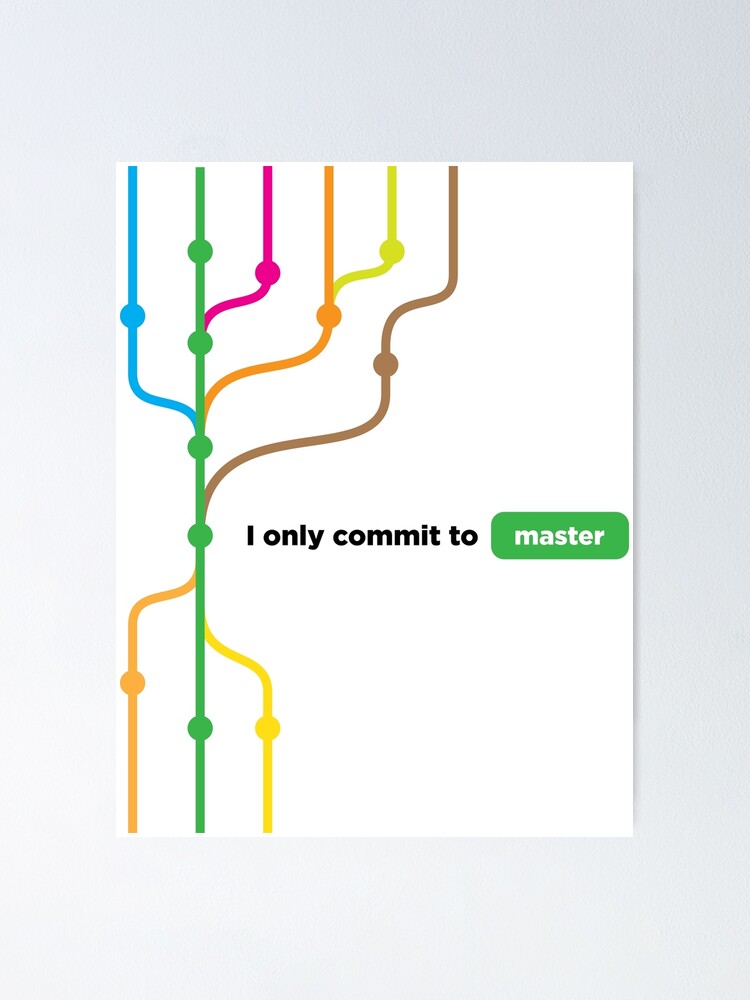 "I only commit to master (color)" Poster for Sale by baadaa | Redbubble