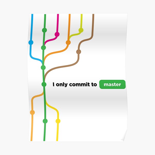 "I only commit to master (color)" Poster for Sale by baadaa | Redbubble