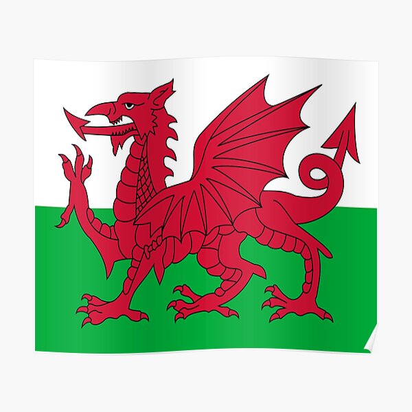 "Welsh Flag - Wales Red Dragon" Poster for Sale by stickersandtees ...