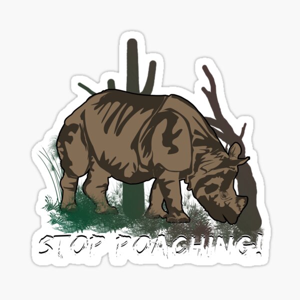 "Stop the poaching" Sticker by mtsdesign | Redbubble