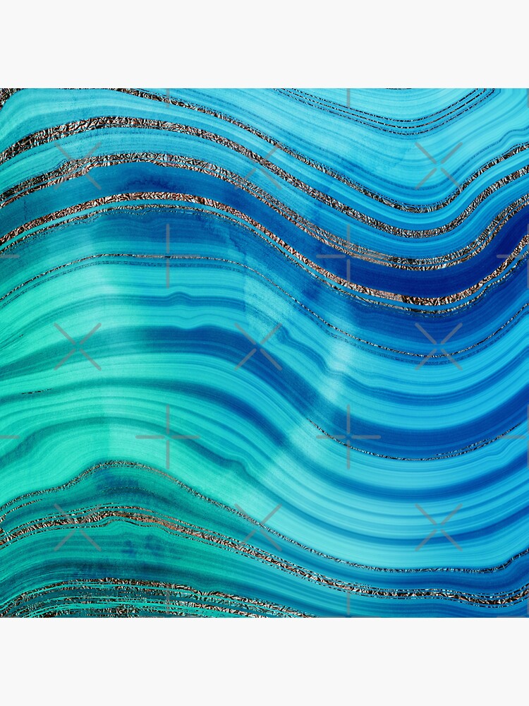 "Ocean Blue Mermaid Faux Gold Glitter Marble" Sticker for Sale by ...