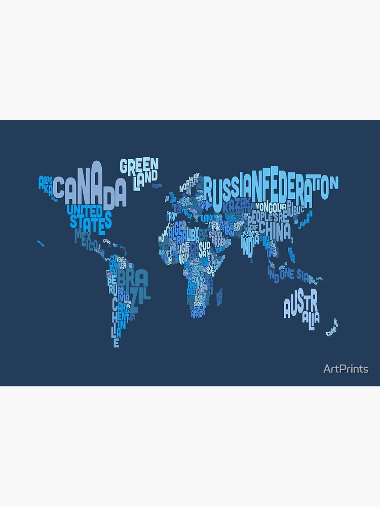 Text Map of the World Map Premium Matte Vertical Poster sold by ...