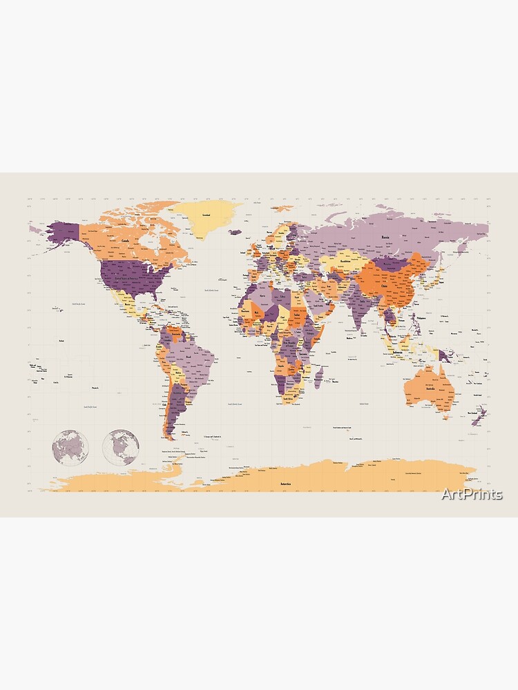 Political Map Of The World Premium Matte Vertical Poster Designed ...