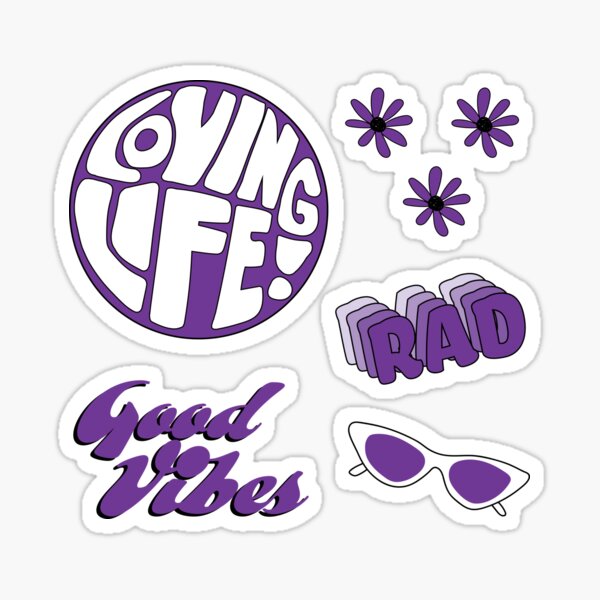"Purple Sticker Pack - happy and inspirational!" Sticker by The-Goods ...