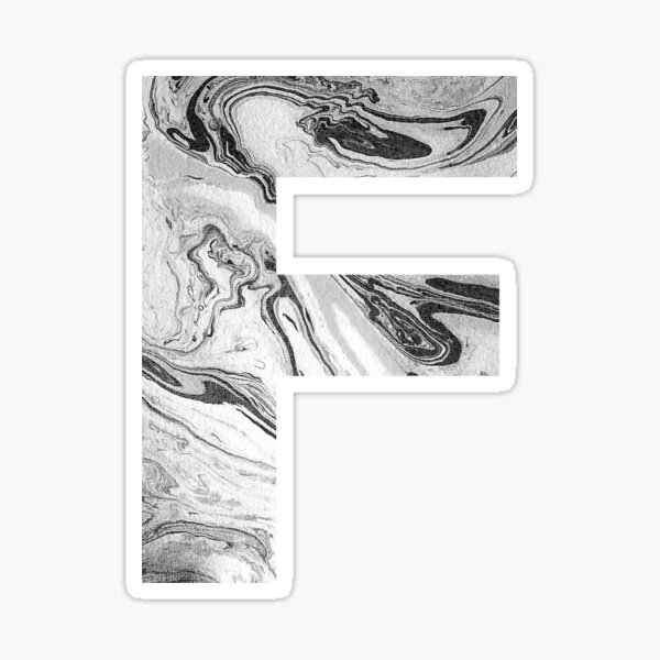 "Black and White Marble - F" Sticker for Sale by lemonade-tea | Redbubble