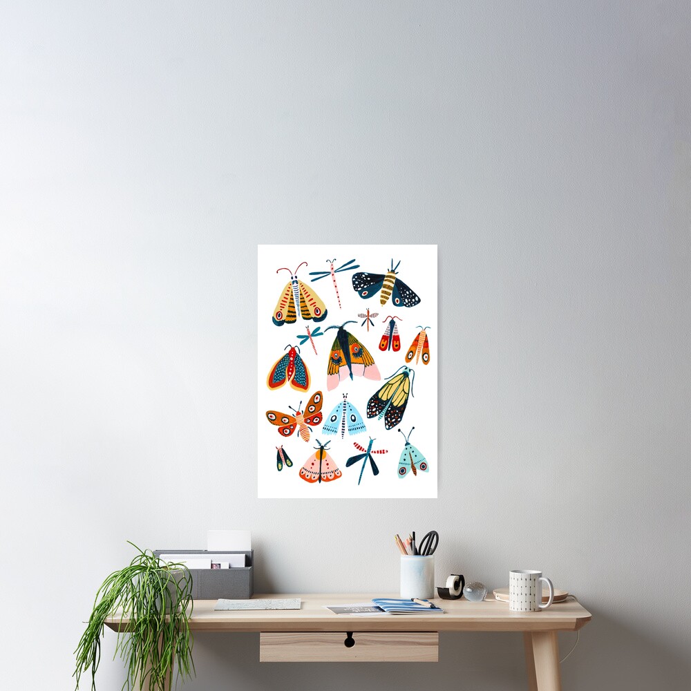"Woodland Moths" Poster for Sale by amberstextiles | Redbubble