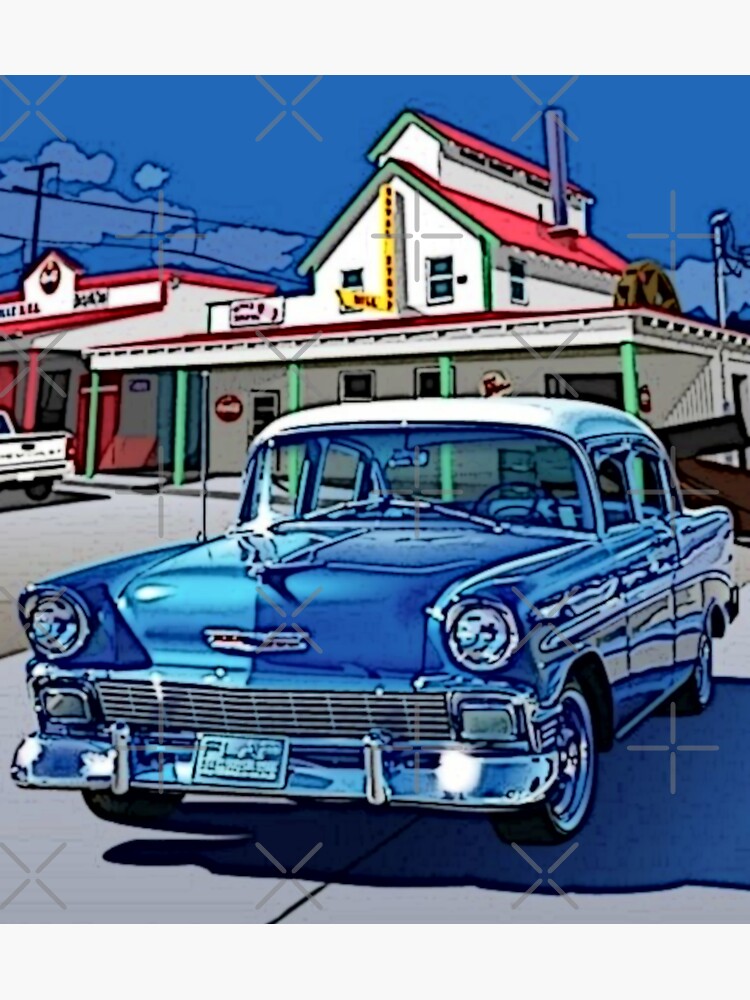 "Classic Blue Car" Sticker for Sale by iamdesigns14 | Redbubble