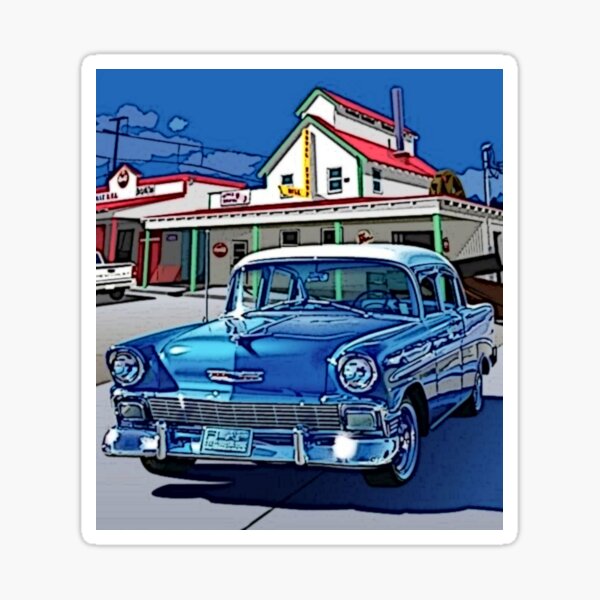"Classic Blue Car" Sticker for Sale by iamdesigns14 | Redbubble