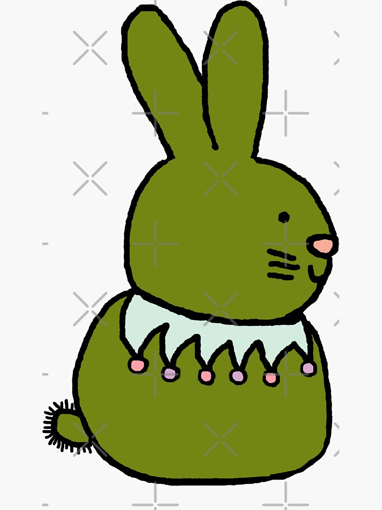 "Green Rabbit on a transparent background" Sticker by ellenhenry ...