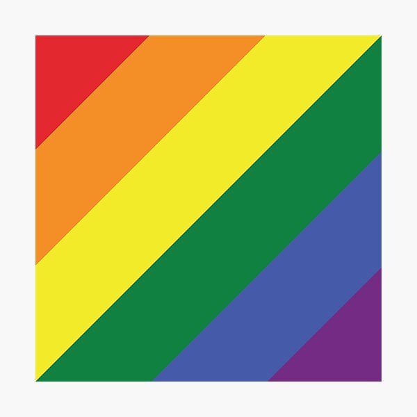 "LGBTQIA+ Community Minimal Diagonal Square Pride Flag" Photographic ...