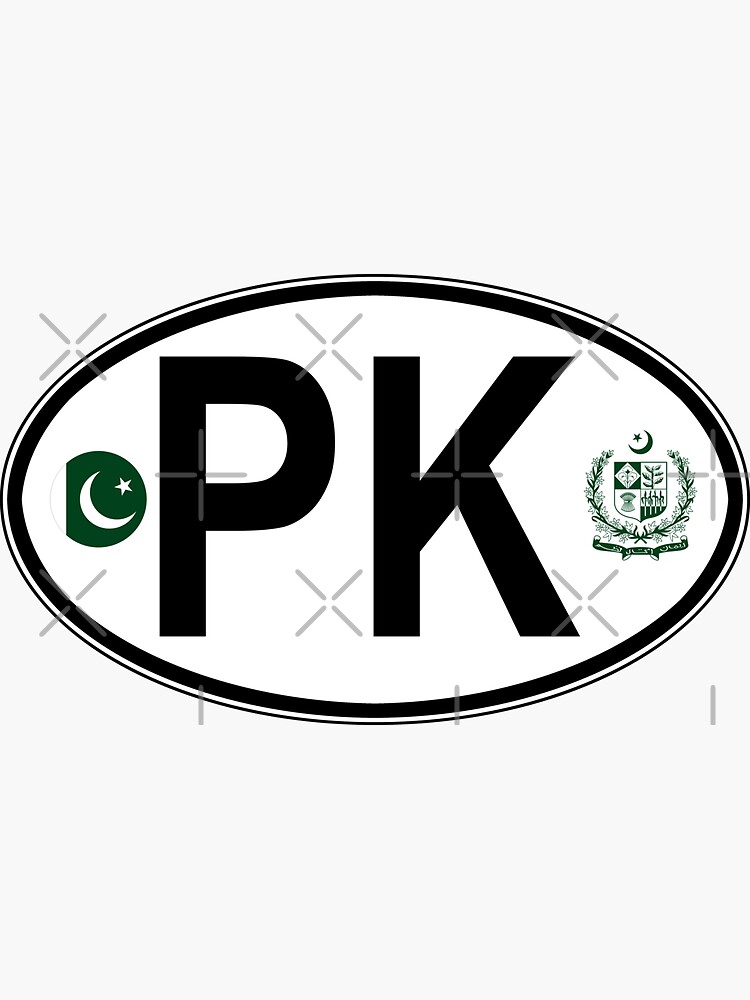 "Pakistan Oval Country Code Decal" Sticker for Sale by rogue-design ...