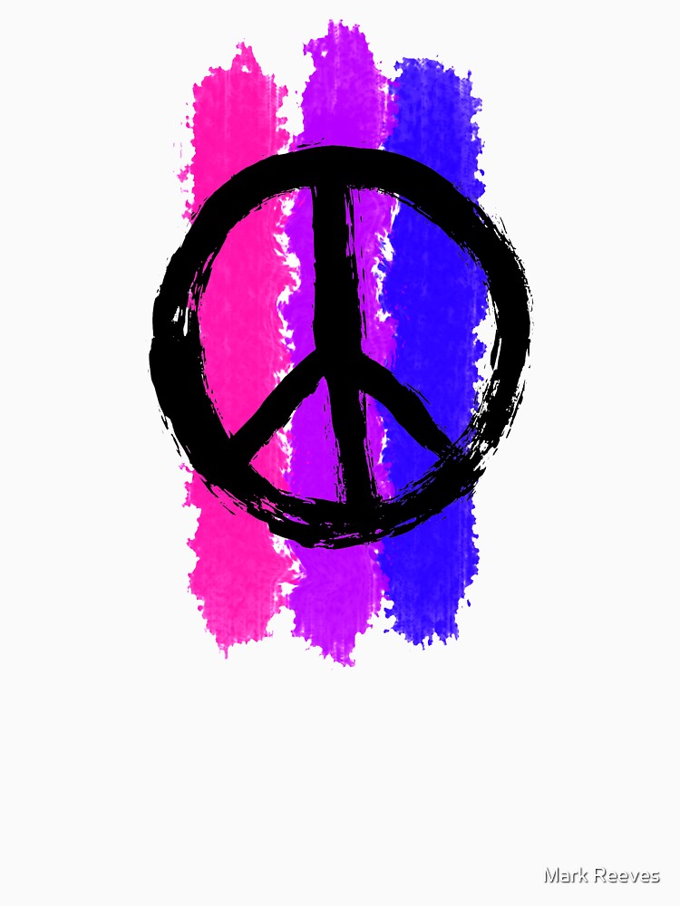 "Bisexual Pride Peace Sign" T-shirt by markreeves3 | Redbubble