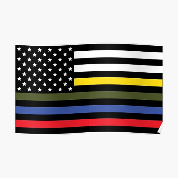 "Dispatch, Police, Military and Fire Flag" Poster for Sale by CM-PD ...