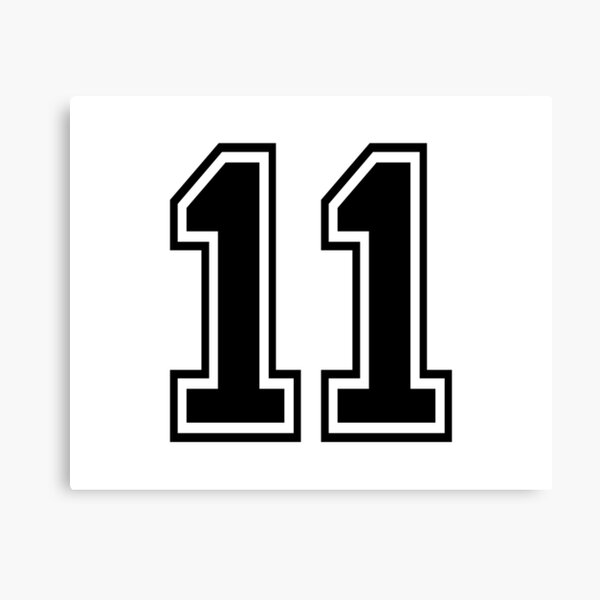 Lienzo con la obra «11 números uniformes en negro con un número de ...