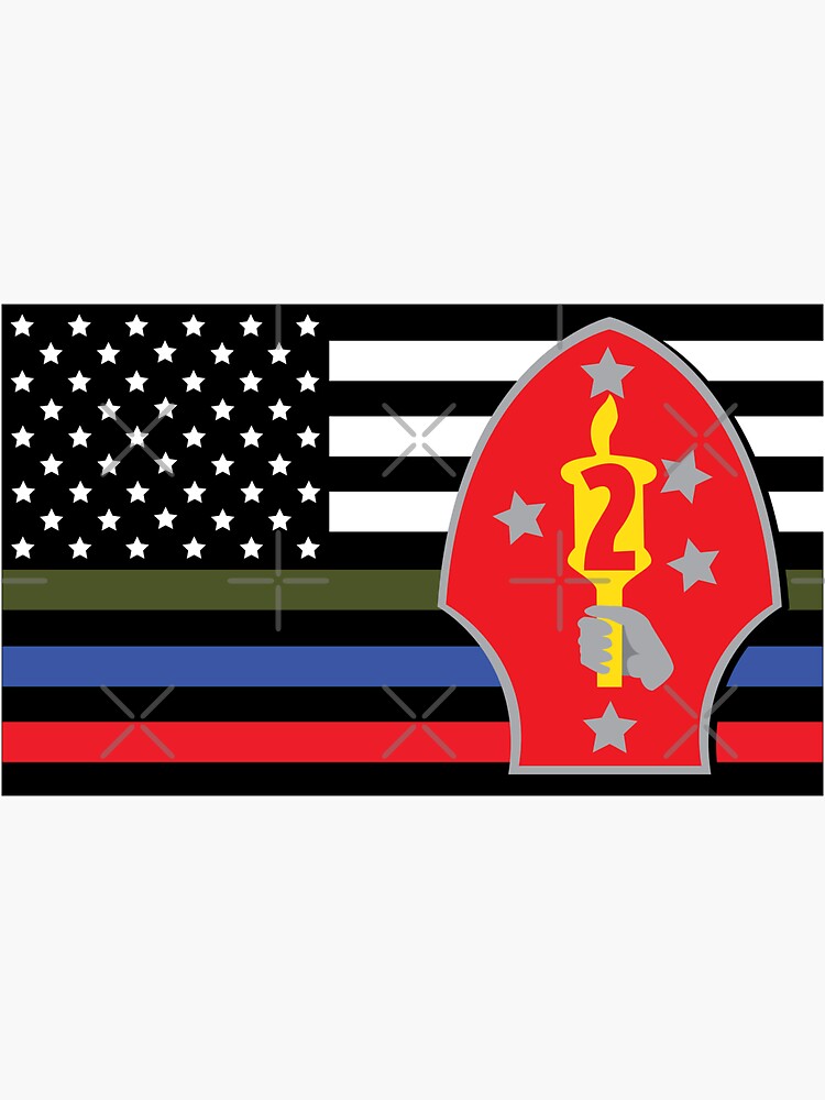 "Flag: 2nd Marine Division " Sticker for Sale by CM-PD | Redbubble