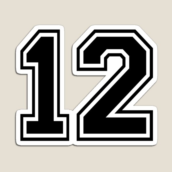 Imán con la obra «12 números uniformes en negro con un número de ...