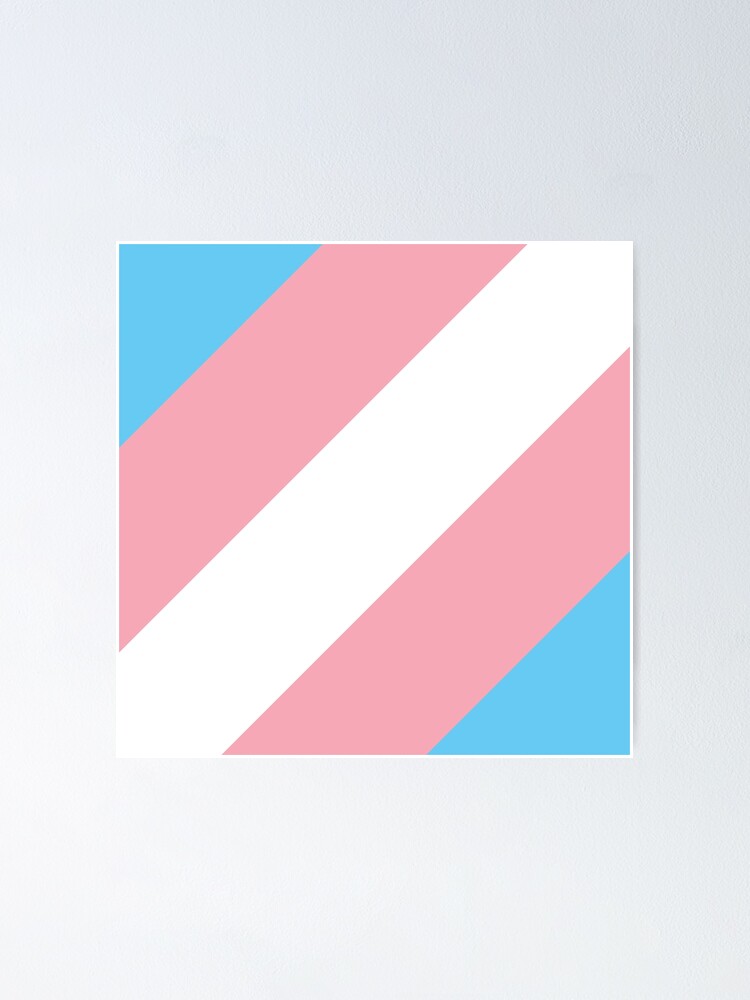 "Transgender Community Minimal Diagonal Square Pride Flag" Poster for ...