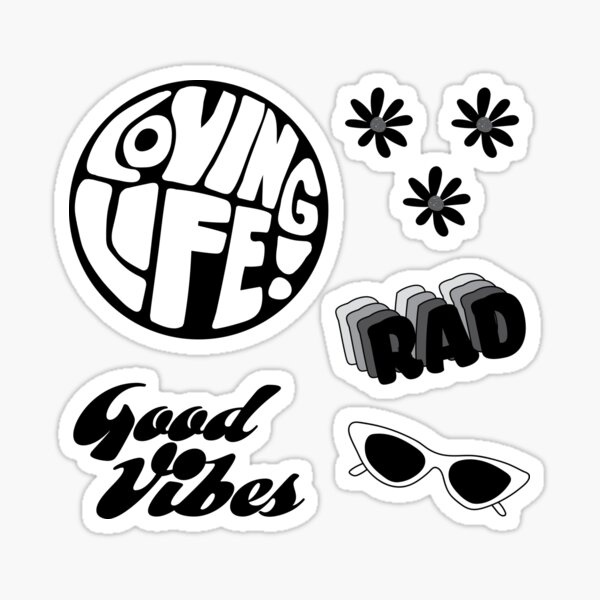 "Black Sticker Pack - happy and inspirational!" Sticker for Sale by The ...
