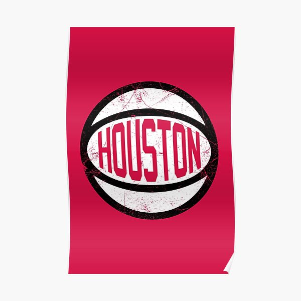 "Houston Retro Ball - Red" Poster by SaturdayACD | Redbubble