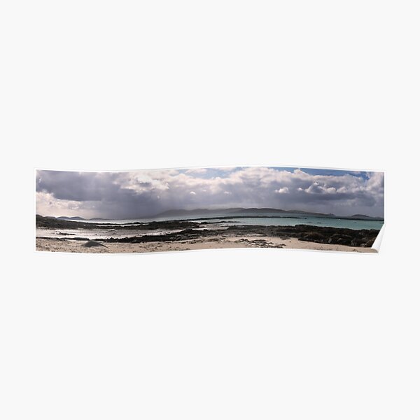 Isle Of Eriskay Bay In A Hail Storm Near Barra Outer Hebrides Scotland Poster By