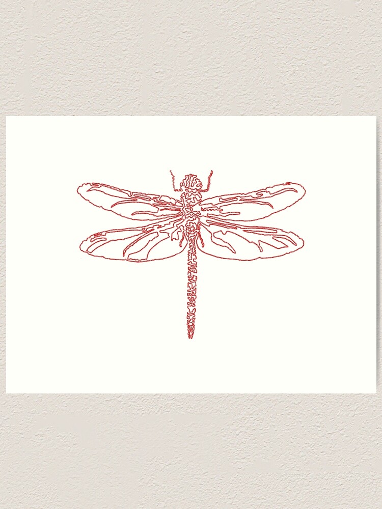 "Dragonfly One Line Drawing" Art Print for Sale by liner1one | Redbubble